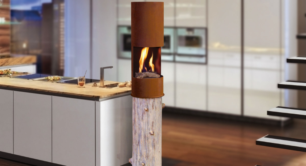 Semineu Bio-etanol Round Log - Seminee Expert